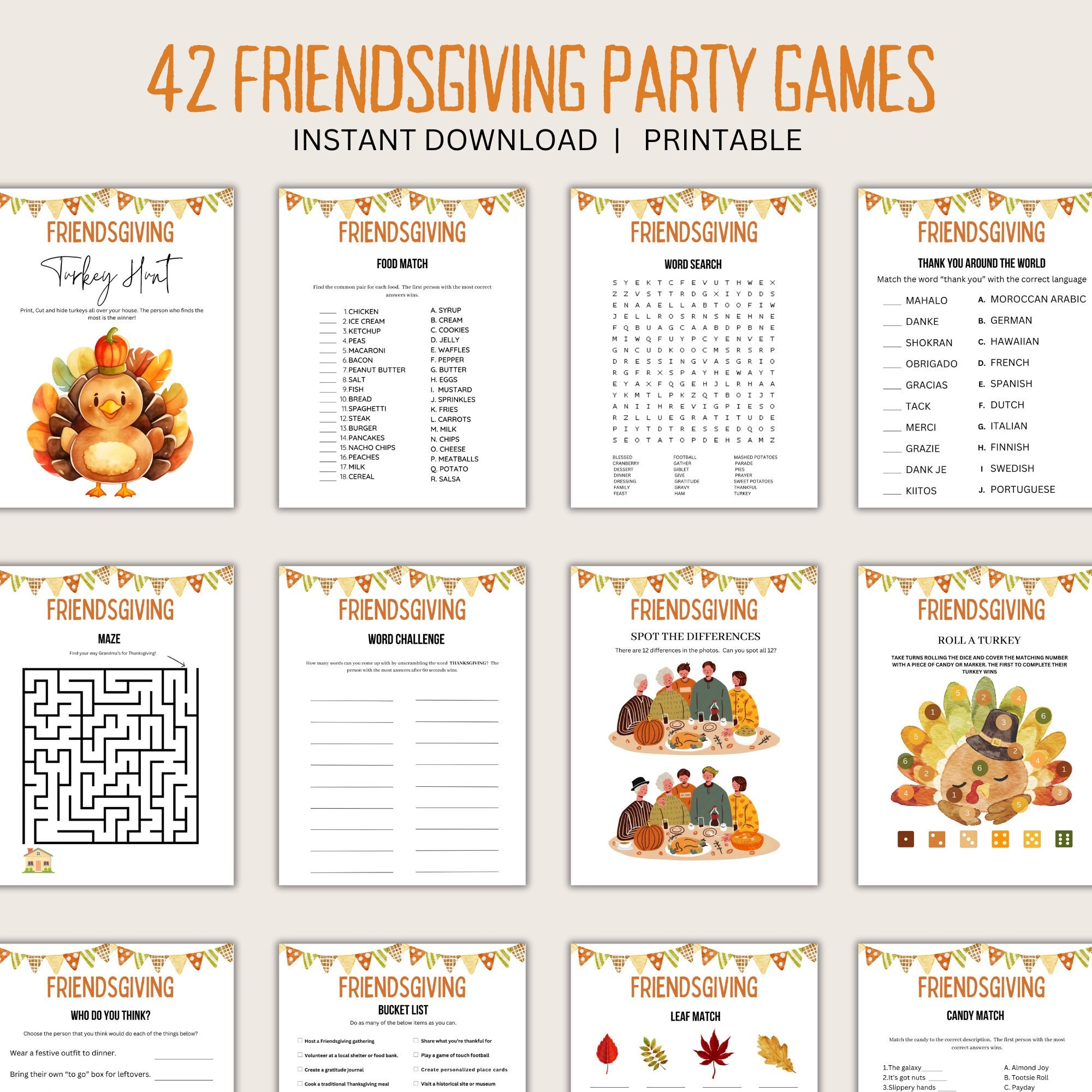 Friendsgiving Game Bundle, Friendsgiving Games, Friendsgiving Games for ...
