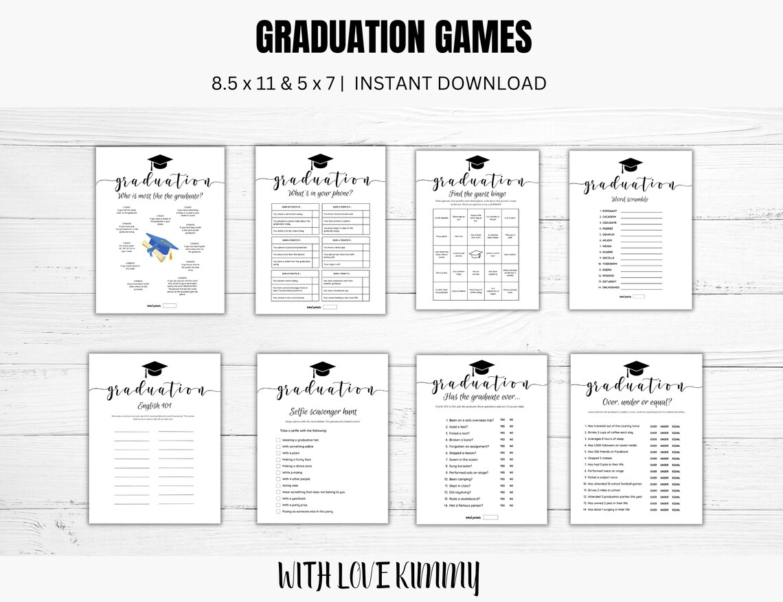 Printable Graduation Games, 2026 Graduation Games, Graduation Party ...