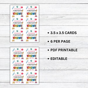 First Day of School Teacher Gift Tag From Student, Teacher Appreciation ...