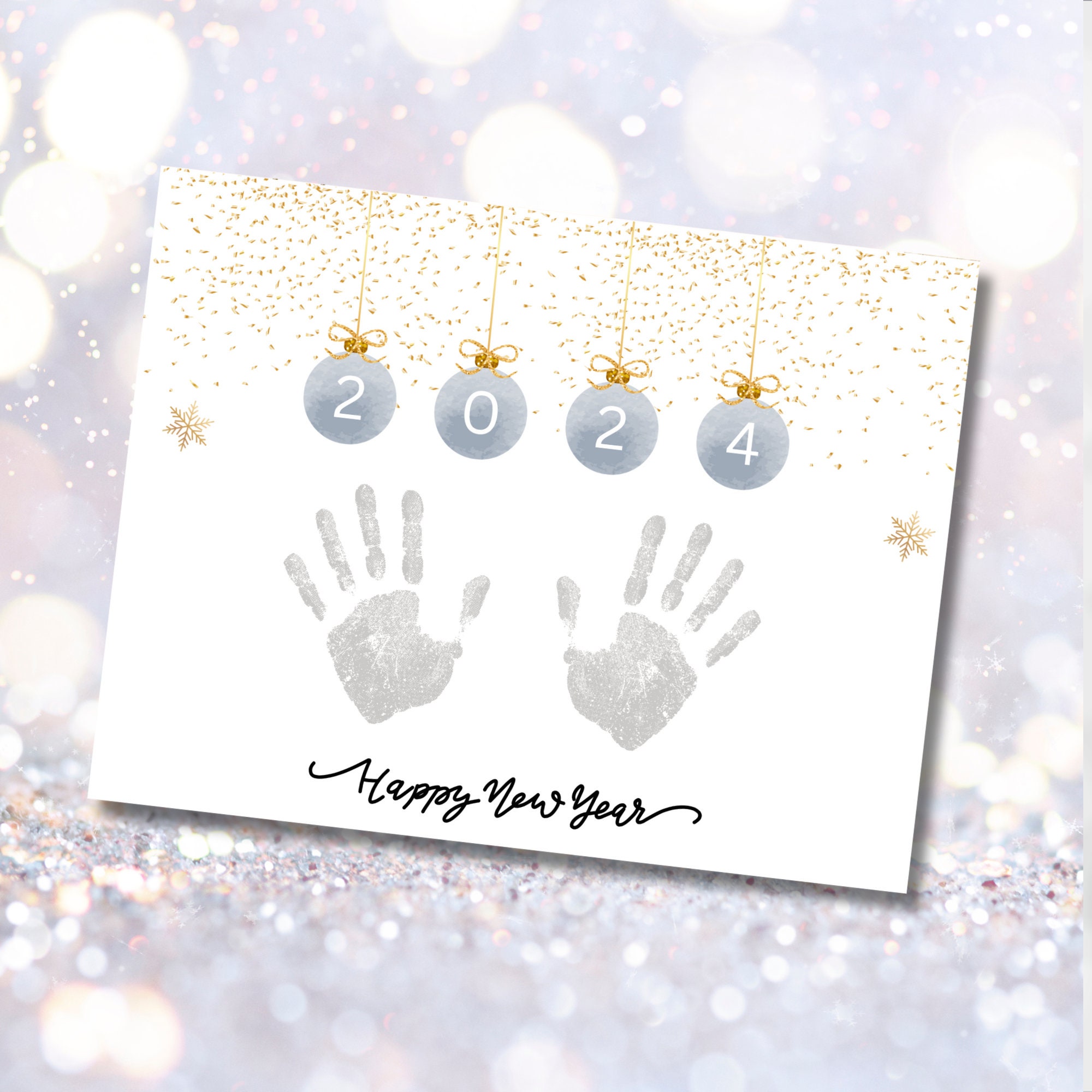 2024 New Years Handprint Art, New Year Craft, Kids Handprint Art Craft ...