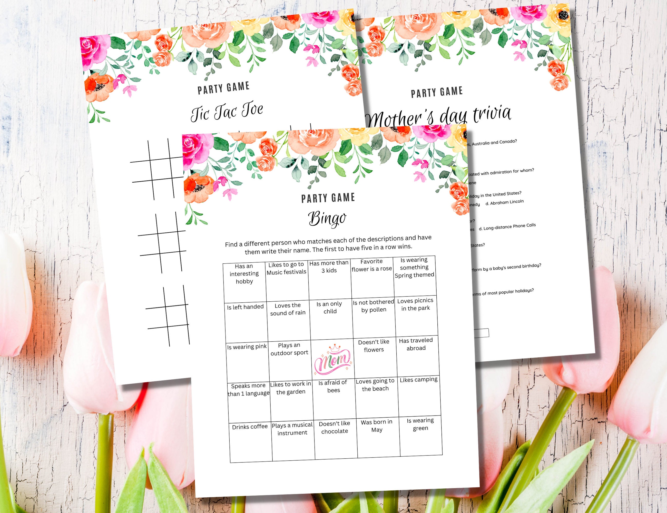 Mother's Day Game Bundle, Mother's Day Printable, Mother's Day Craft ...