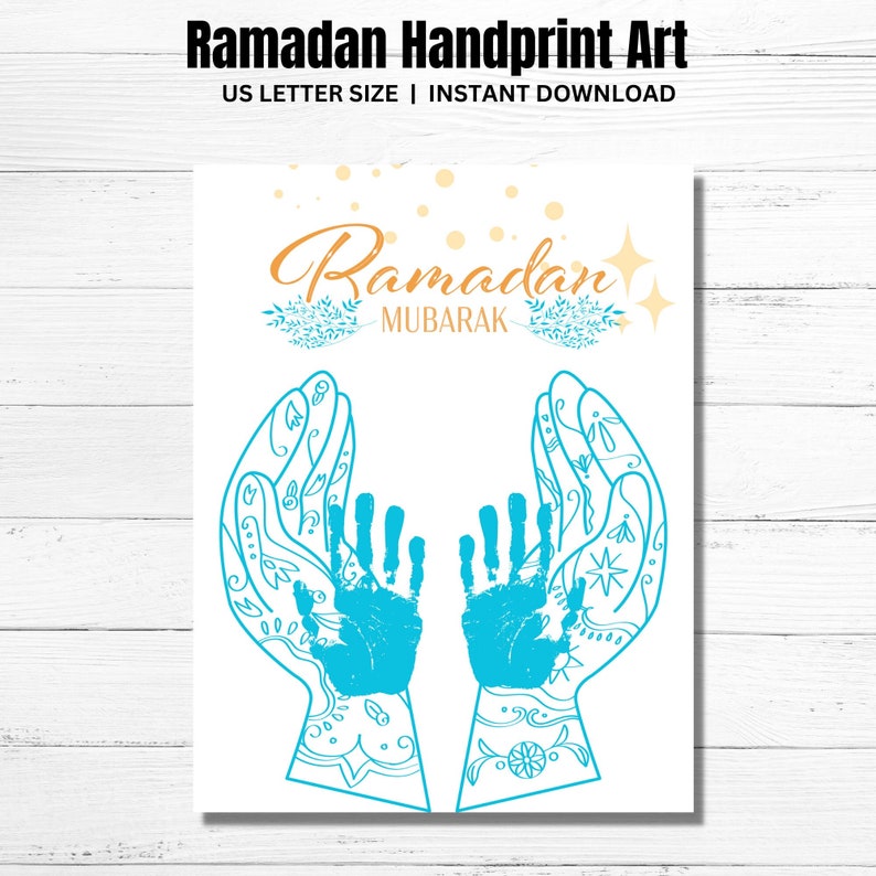 Ramadan Footprint Handprint Craft ART Printable, Ramadan Preschool Art ...