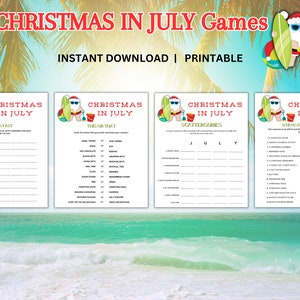 Christmas in July Party Games Bundle, Christmas in July Games, Christms ...