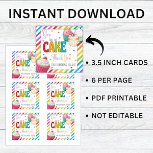 Appreciation Gift Tag, You Take the Cake Teacher Appreciation Gift ...