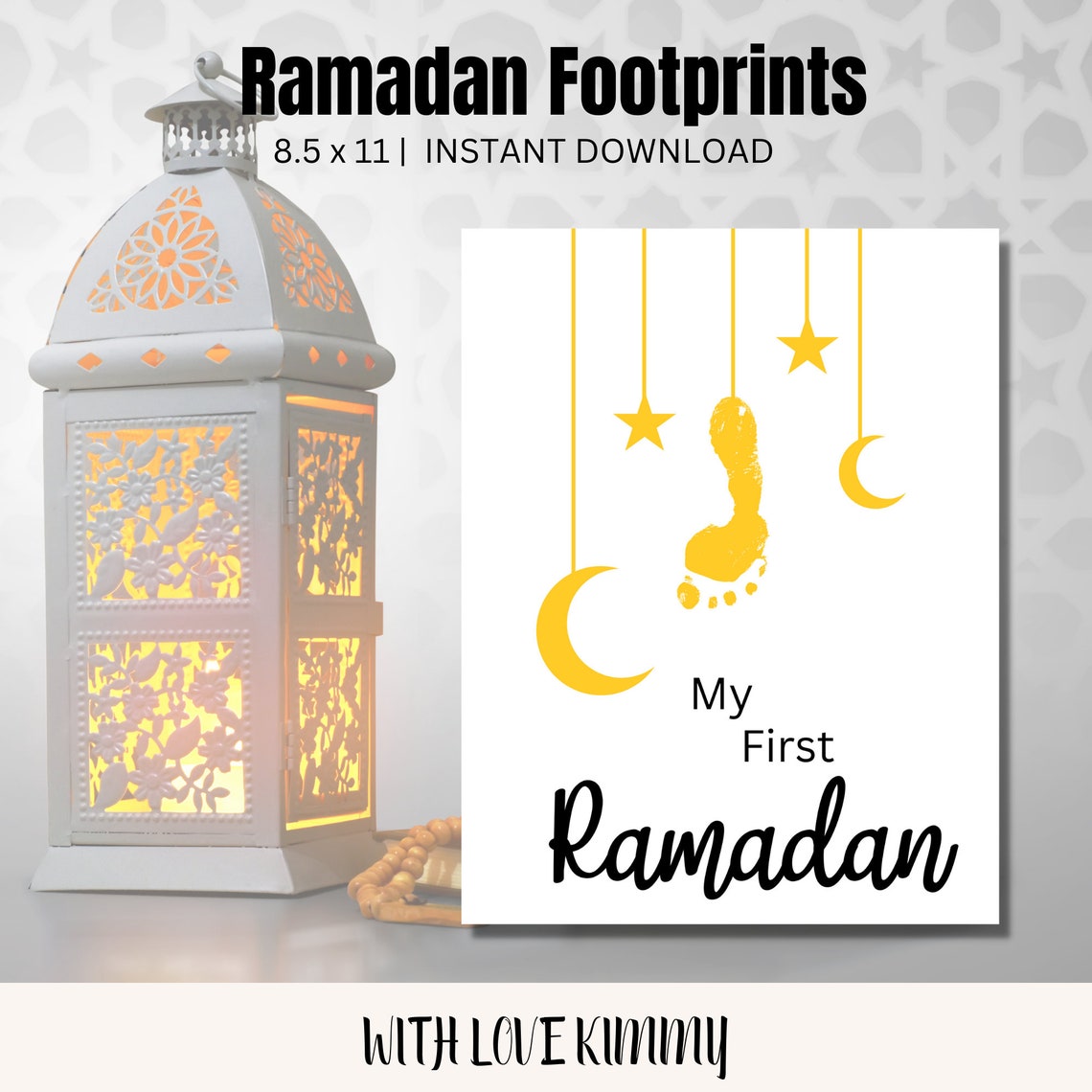 Ramadan Footprint Handprint Craft ART Printable, Ramadan Preschool Art ...