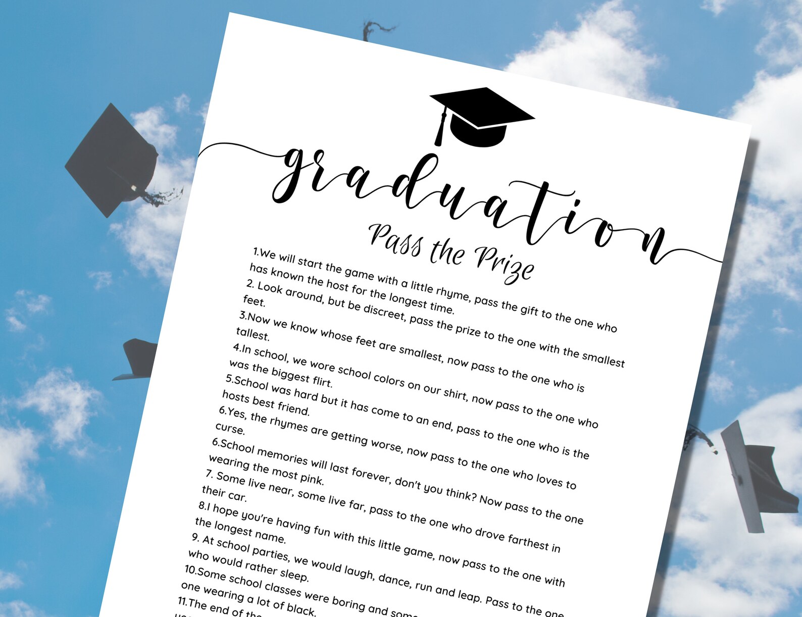 Printable Graduation Games, Pass the Prize 2026 Graduation Games ...