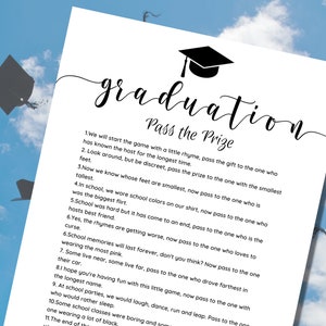 Printable Graduation Games, Pass the Prize 2025 Graduation Games ...
