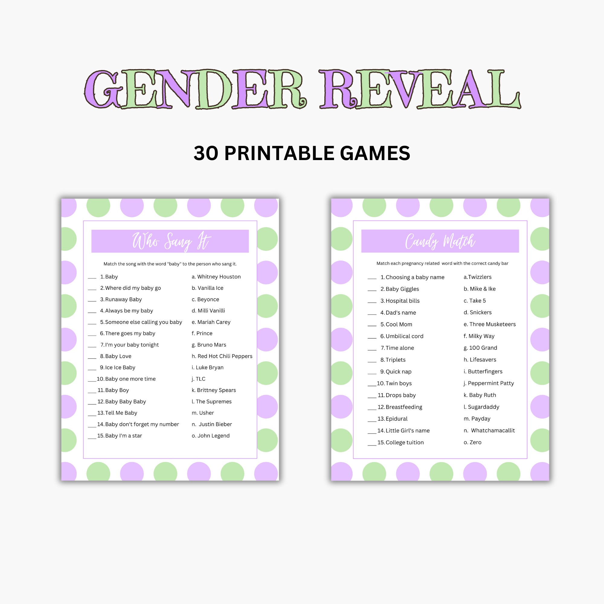 Gender Neutral Baby Game GENDER NEUTRAL Baby Shower Game - DISNEY ...