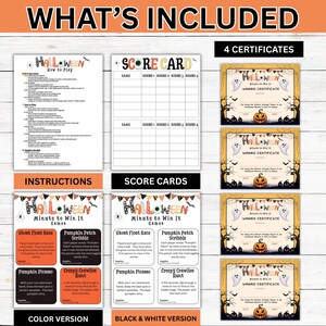 Halloween Minute to Win It Games, 44 Printable Party Games, Classroom ...