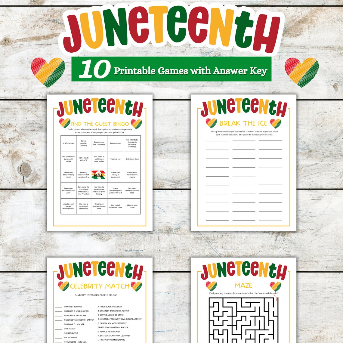Juneteenth Game Bundle, Juneteenth Activity, Black History Games, Games ...