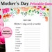 Mother's Day Game, Mother's Day Printable, Mother's Day Craft, Happy ...