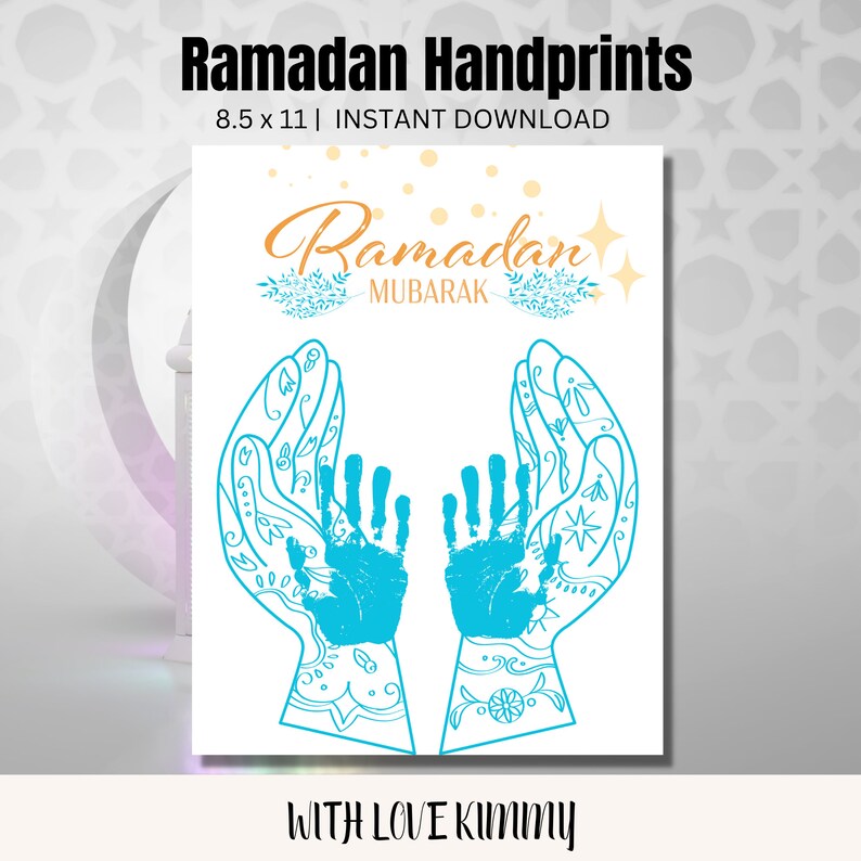 Ramadan Footprint Handprint Craft ART Printable, Ramadan Preschool Art ...