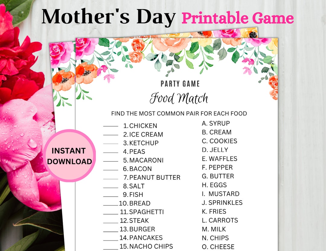 Mother's Day Game, Mother's Day Printable, Mother's Day Craft, Happy ...