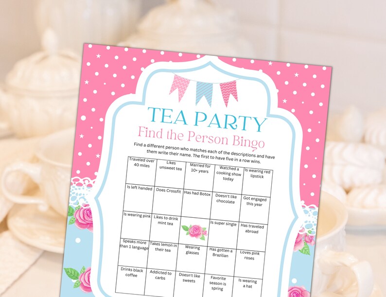 Printable Tea Party Gametea Party Birthdaytea Party Baby - Etsy