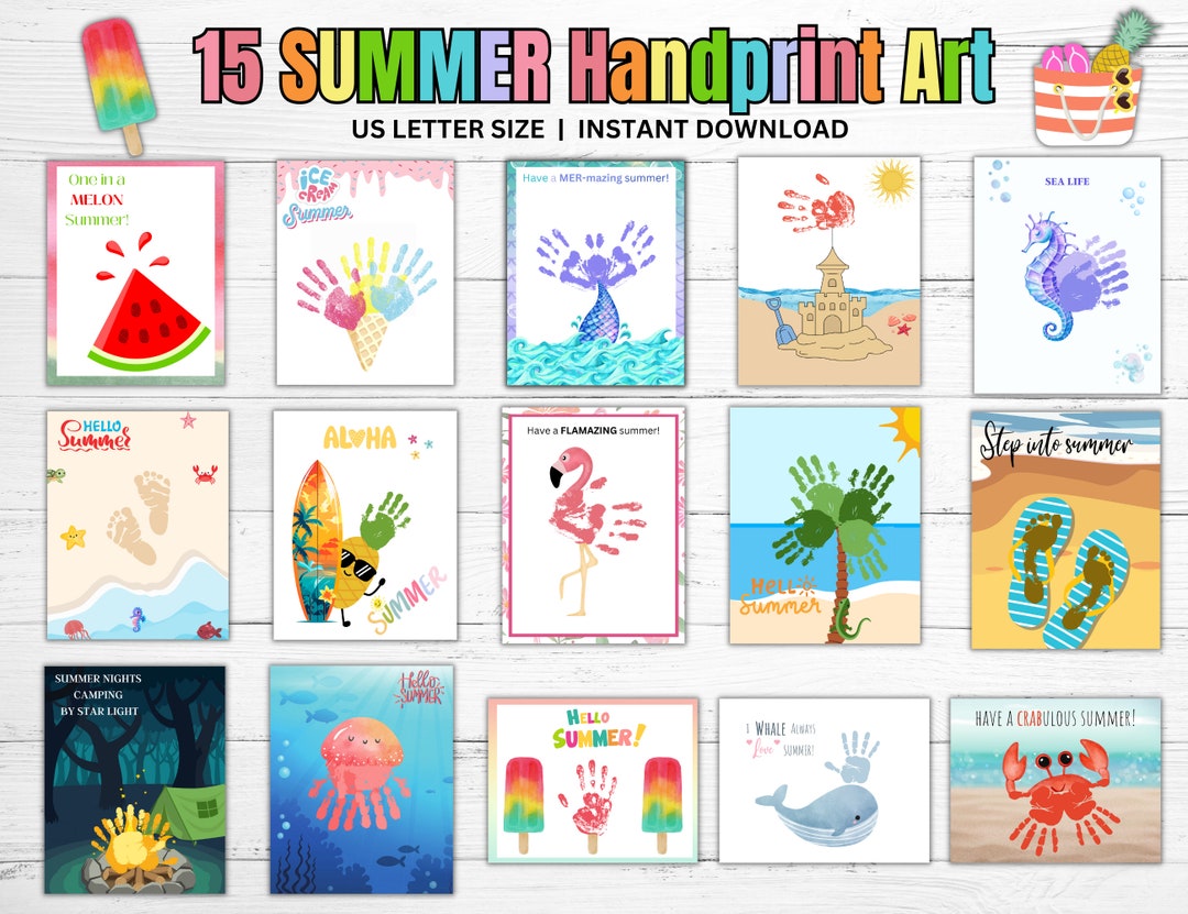 Summer Handprint Art, Summer Craft, Kids Handprint Art Craft, Summer ...