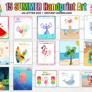 Summer Handprint Art, Summer Craft, Kids Handprint Art Craft, Summer ...