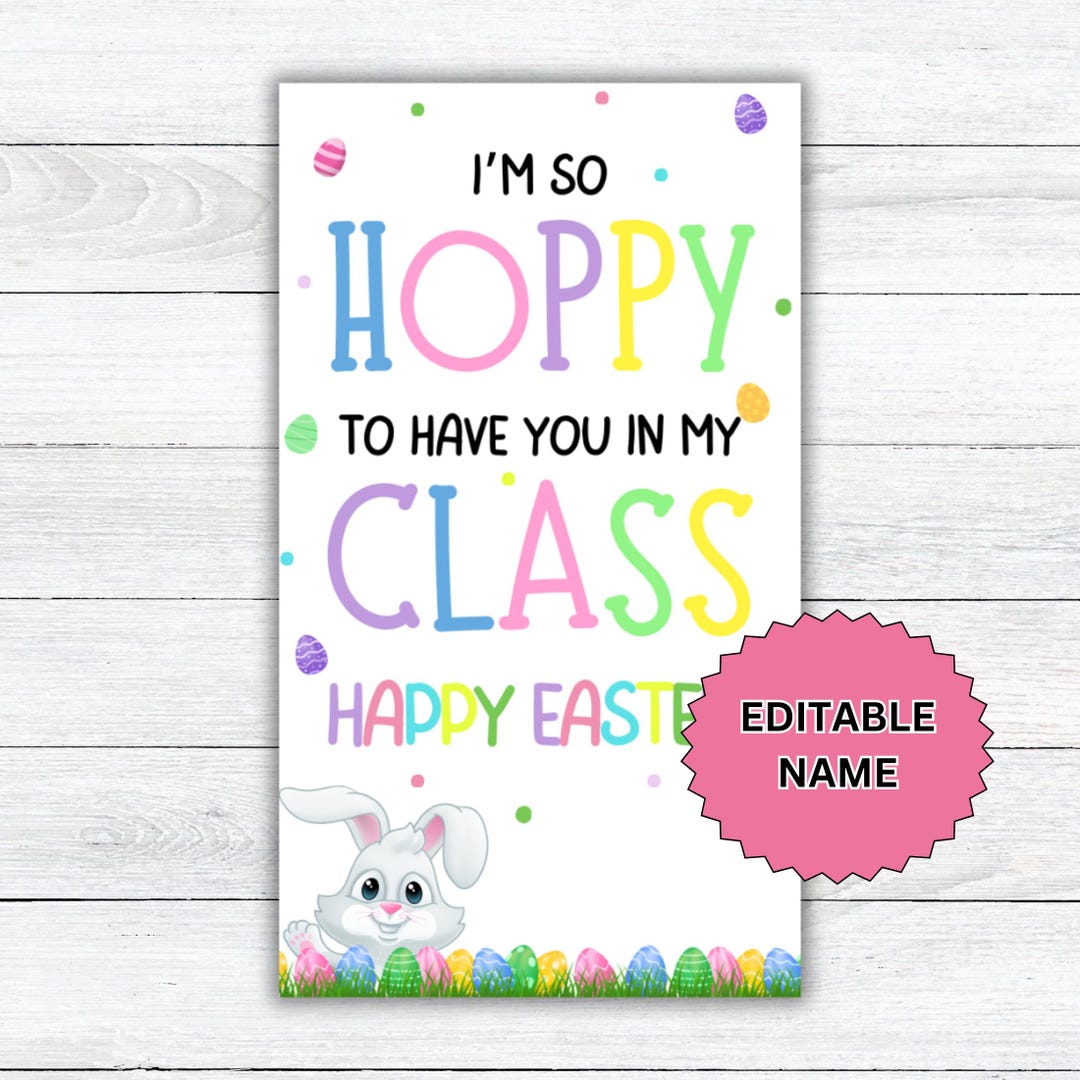 Happy Easter Gift Tag, Easter Bunny, Favor Gift Tag, Easter Basket Gift ...
