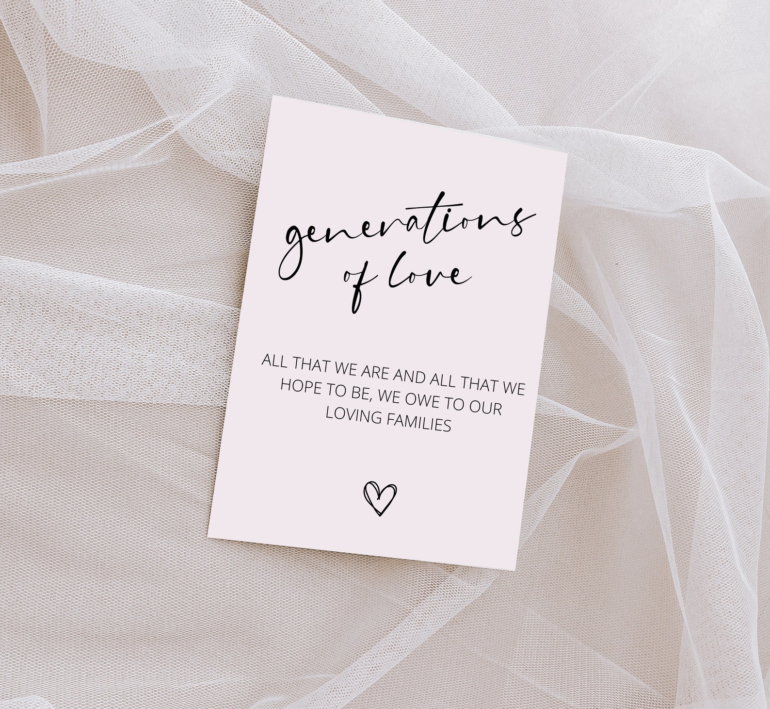 Printable Wedding Generations of Love Sign | Modern Wedding Signs ...