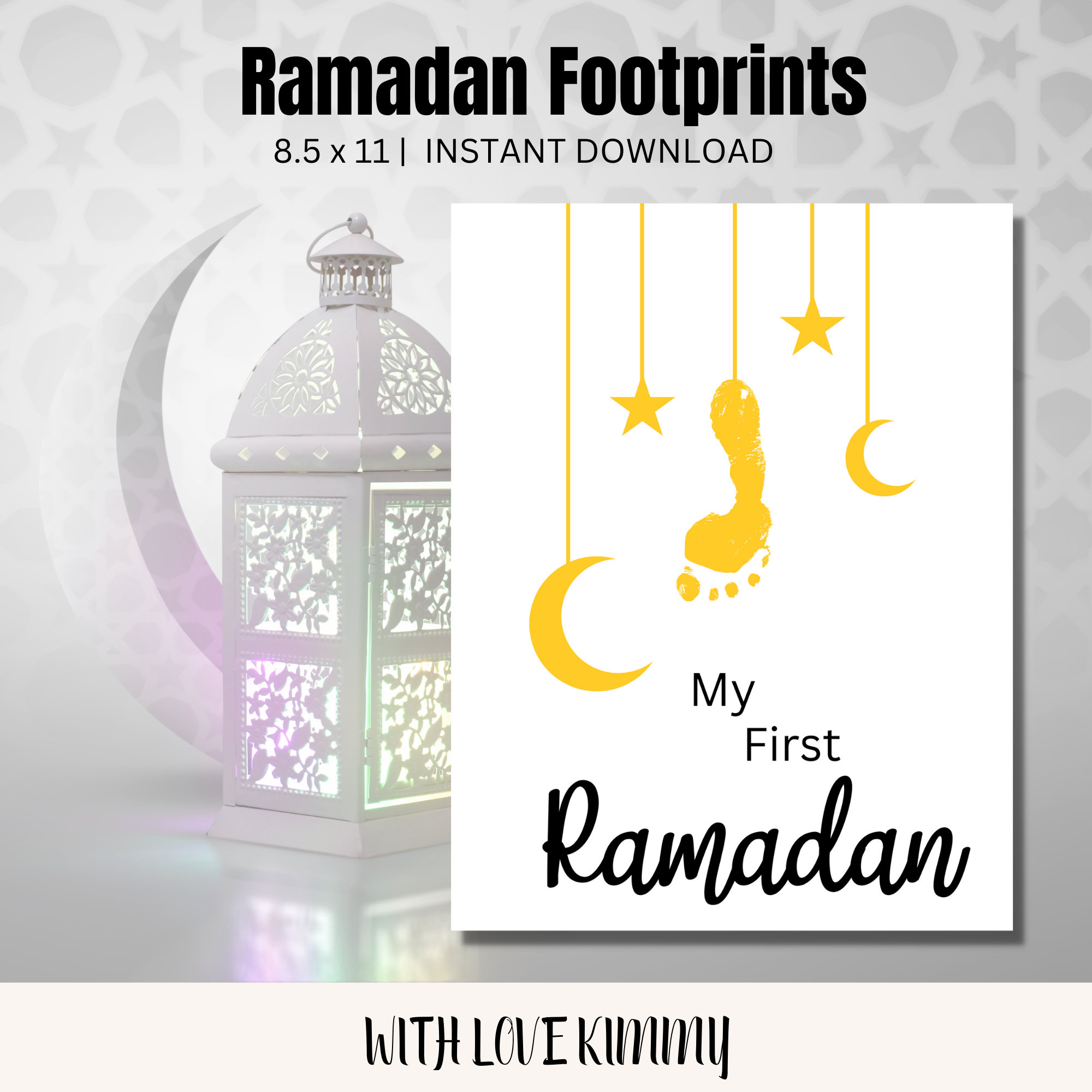 Ramadan Footprint Handprint Craft ART Printable, Ramadan Preschool Art ...