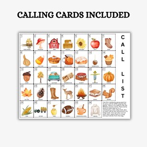 30 Fall Bingo Game, Autumn Bingo Game Activity, Fall Games, Autumn ...