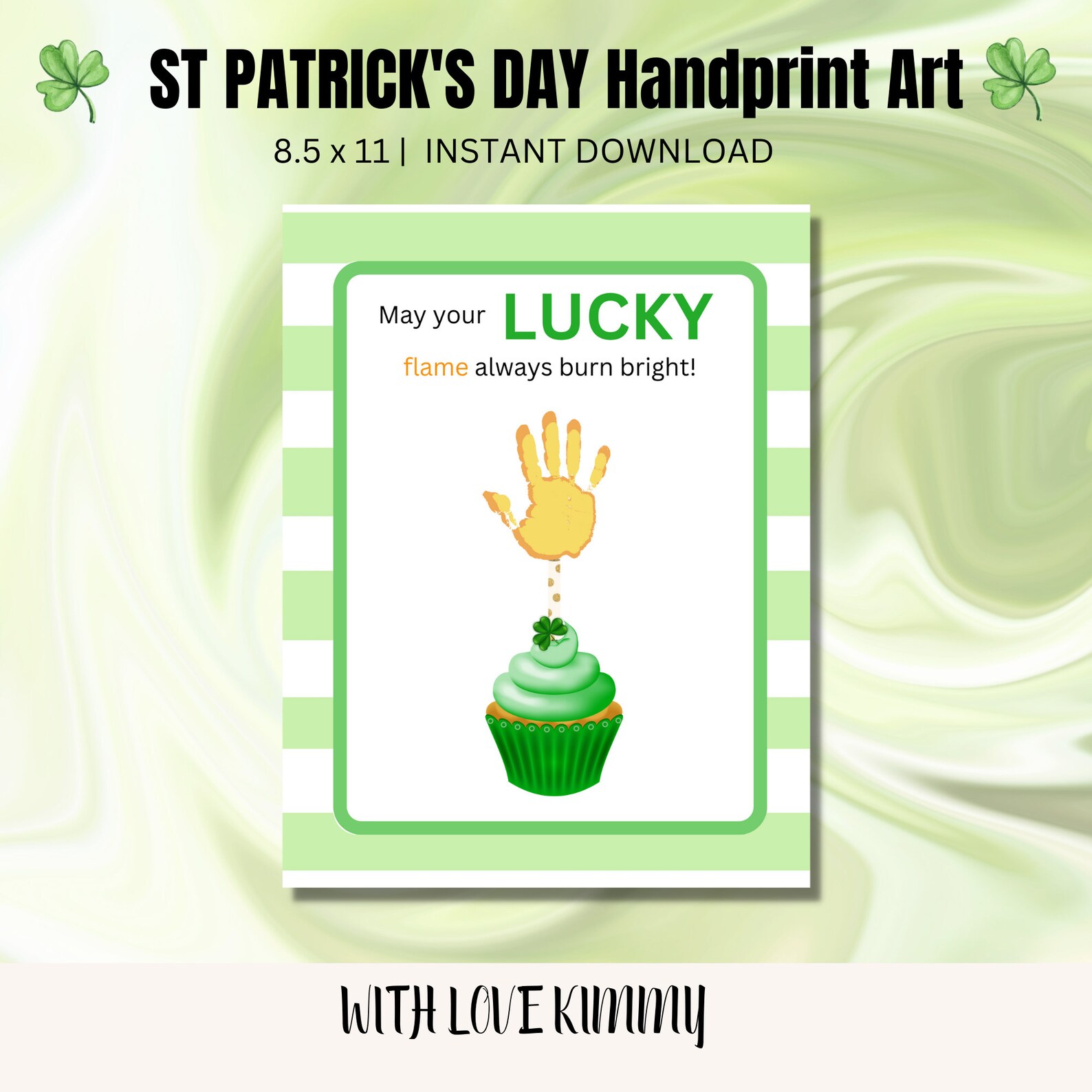 ST Patricks Day Handprint Craft ART Printable, St Patrick's Day ...