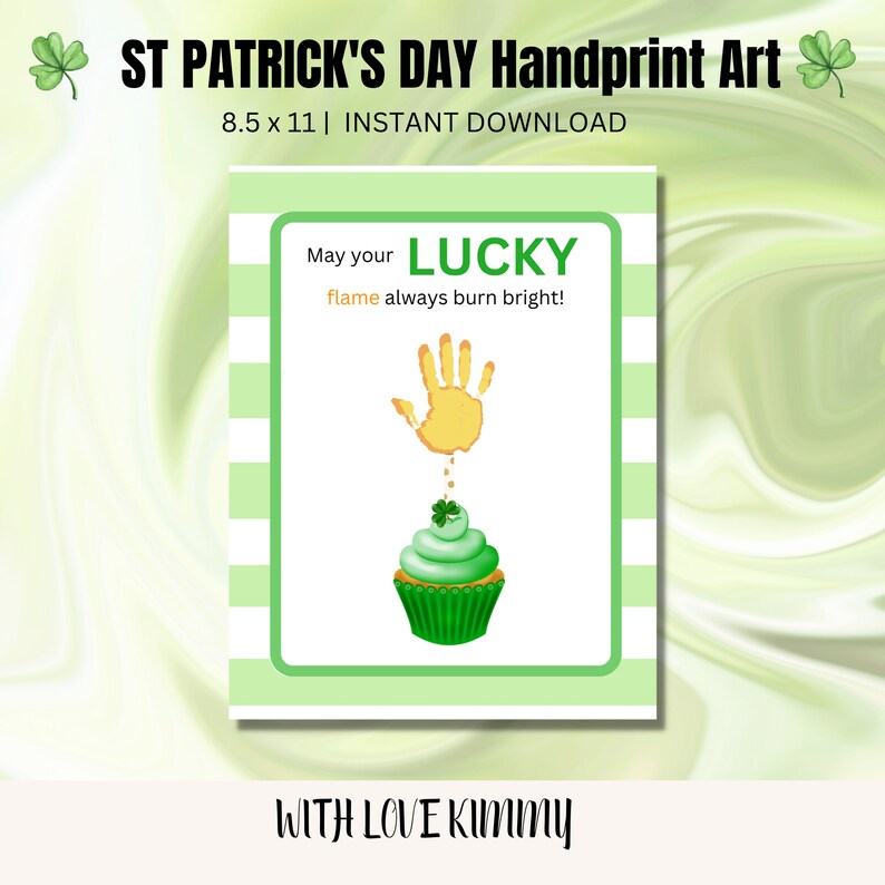 ST Patricks Day Handprint Craft ART Printable St - Etsy
