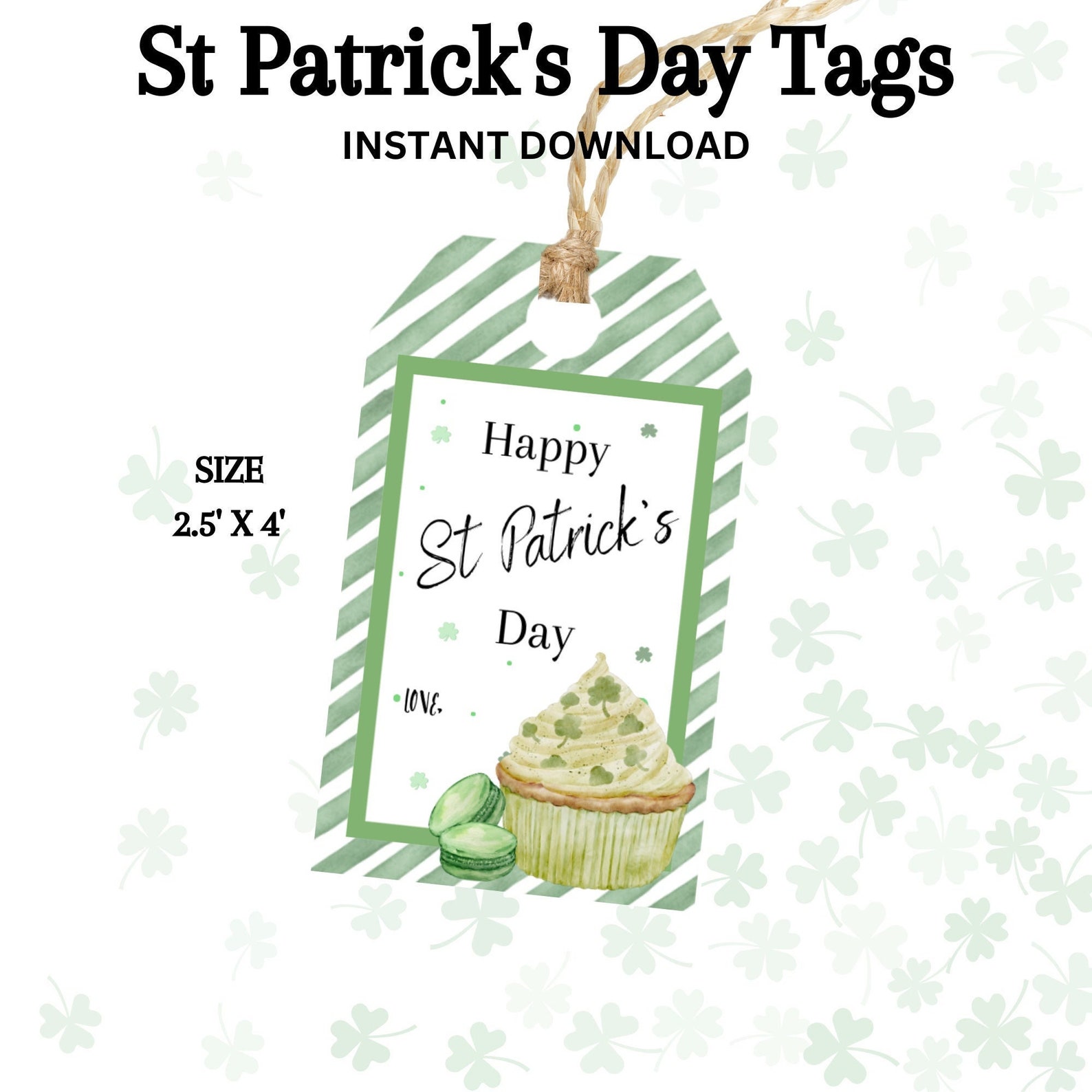 St Patrick's Day Gift Tags, Printable Gift Tags, Kids Gift Tags, St ...