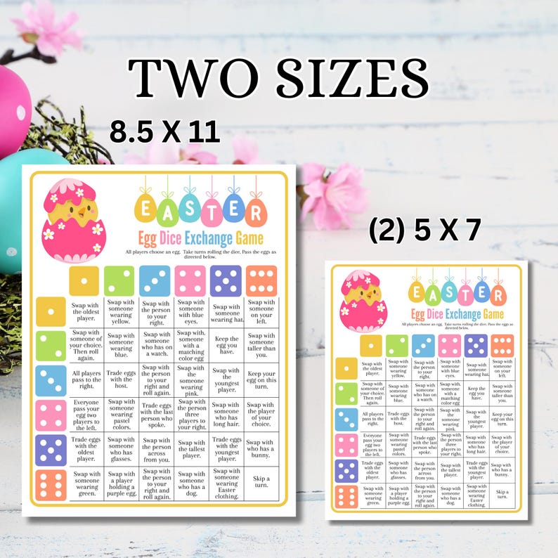 Dice Easter Egg Exchange Game, Easter Dice Game, Kids Adults Family ...