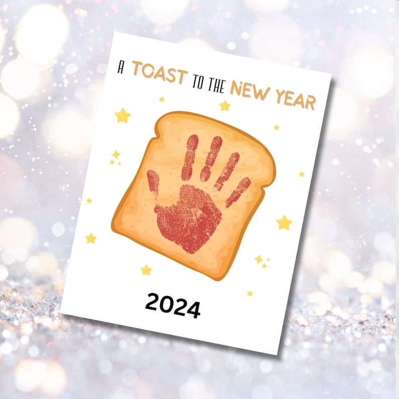 2024 New Years Handprint Art, New Year Craft, Kids Handprint Art Craft ...