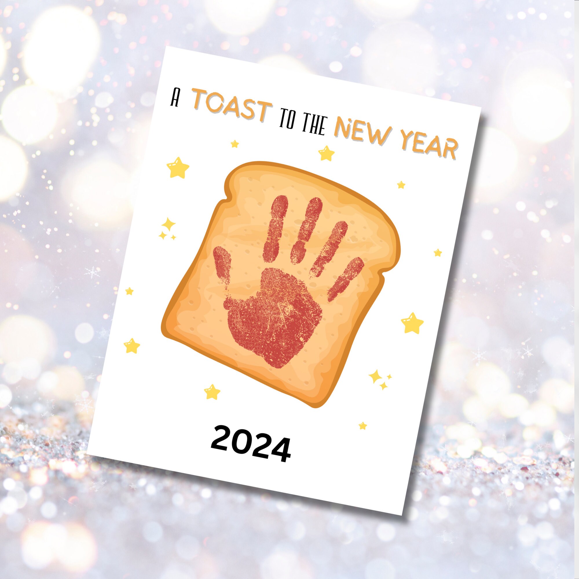 2024 New Years Handprint Art, New Year Craft, Kids Handprint Art Craft ...