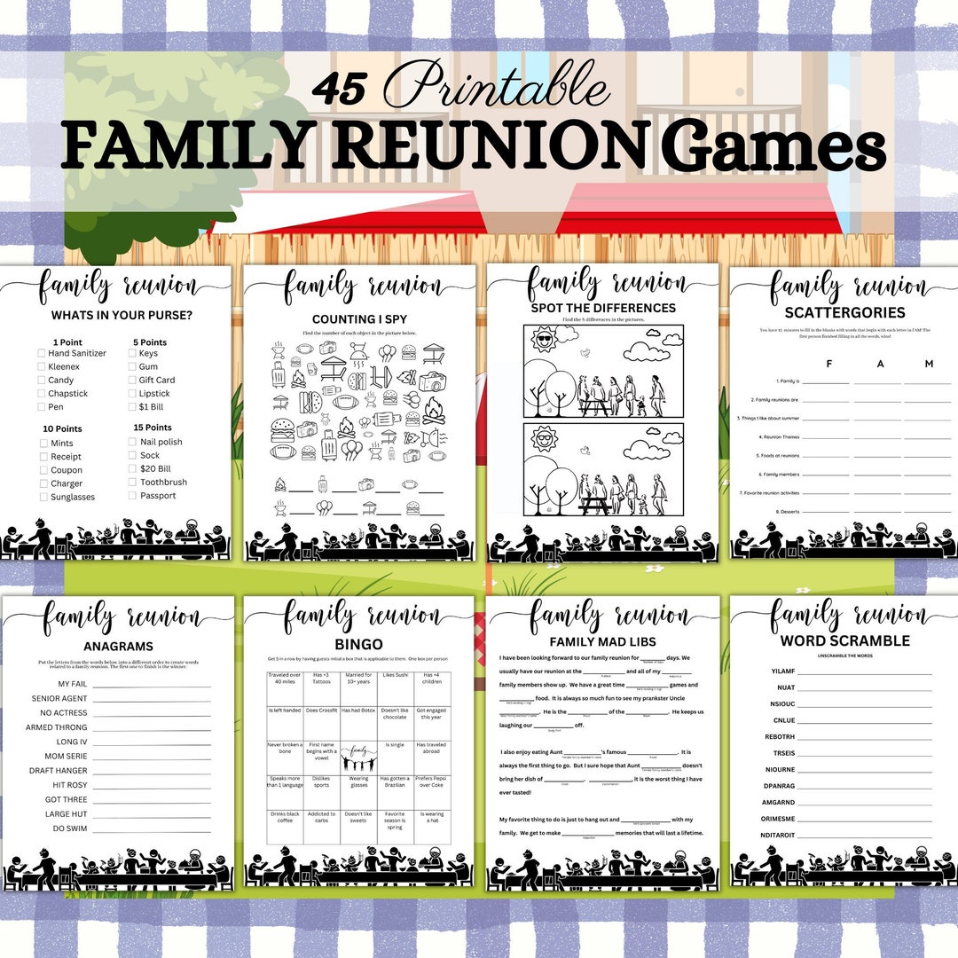 Family Reunion Game Bundle, Printable Family Games, Family Reunion ...