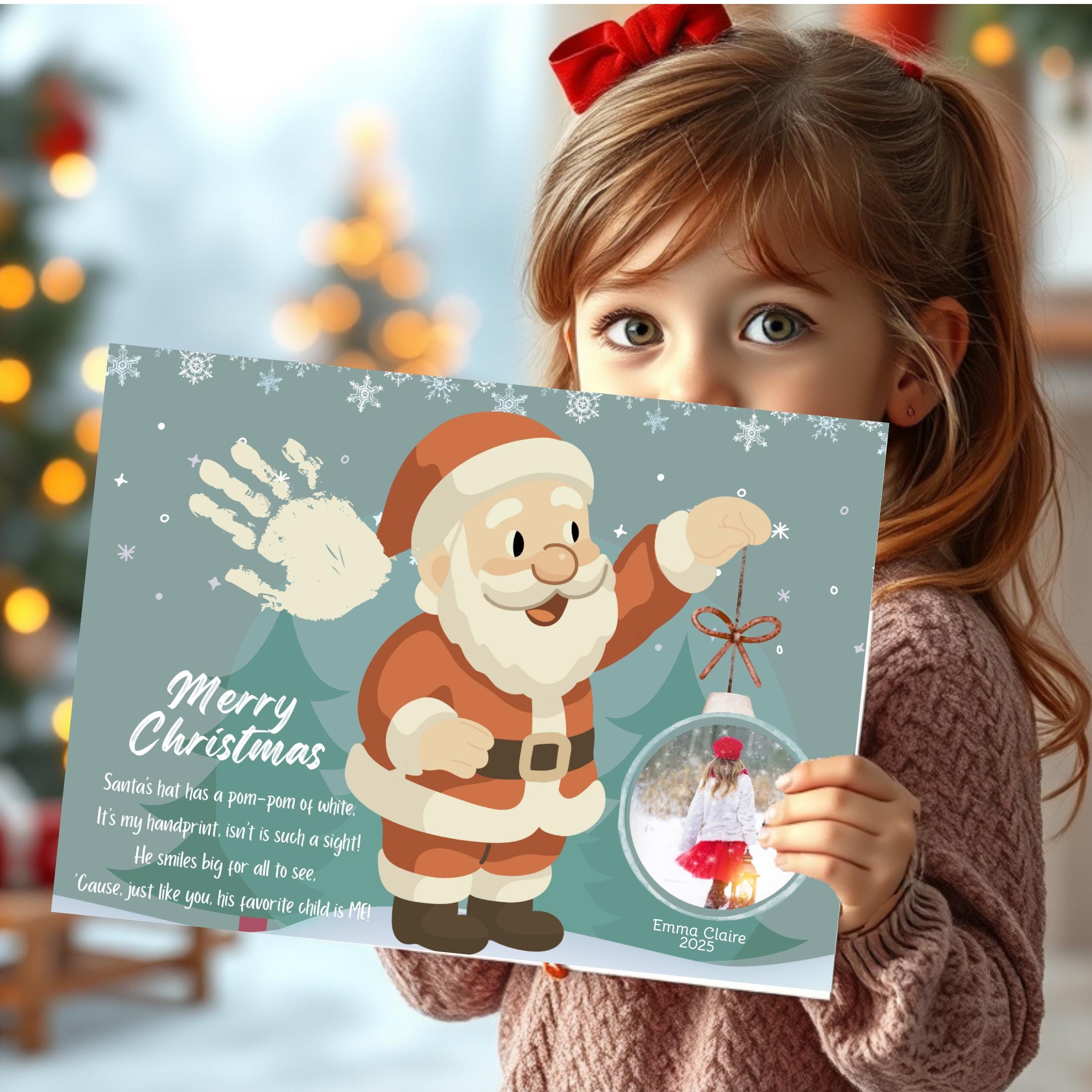 Christmas Handprint Craft Printable, Christmas Preschool Craft ...