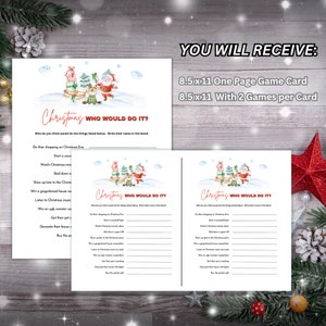 Christmas Who Would Do It Game, Christmas Game Printable, Family ...