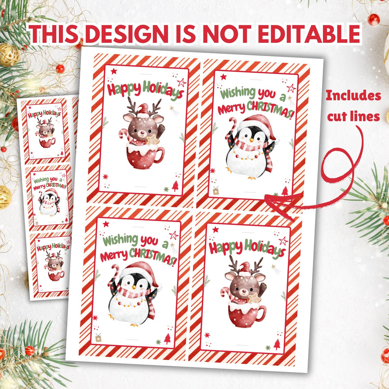 Christmas Candy Cane Gift Tag, Kids Candy Cane Favors Gift Tags, Candy ...