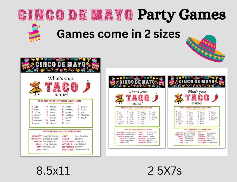 Cinco De Mayo Game, Cinco De Mayo Printable, Cinco De Mayo Party Games ...