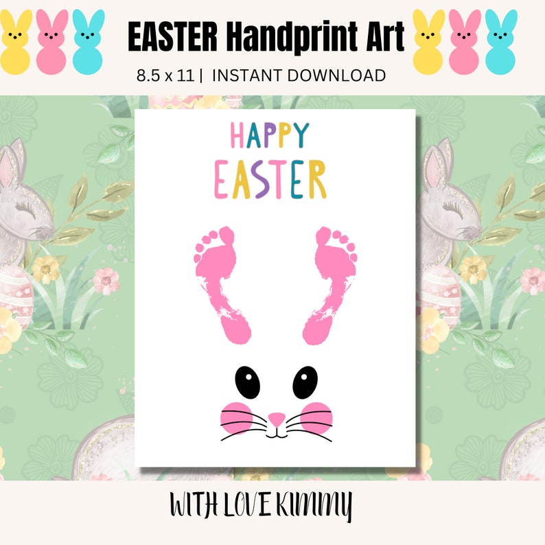 Easter Handprint Footprint Craft Printable, Preschool Craft, Easter ...