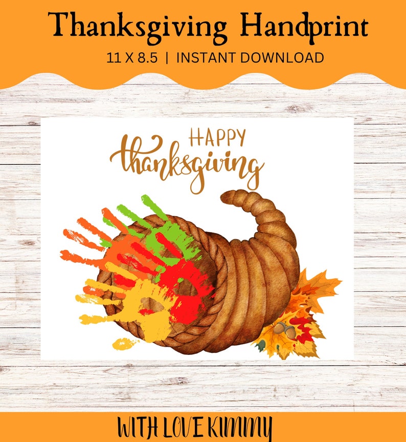 Thanksgiving Handprint Craft Printable, Thanksgiving Preschool Craft ...