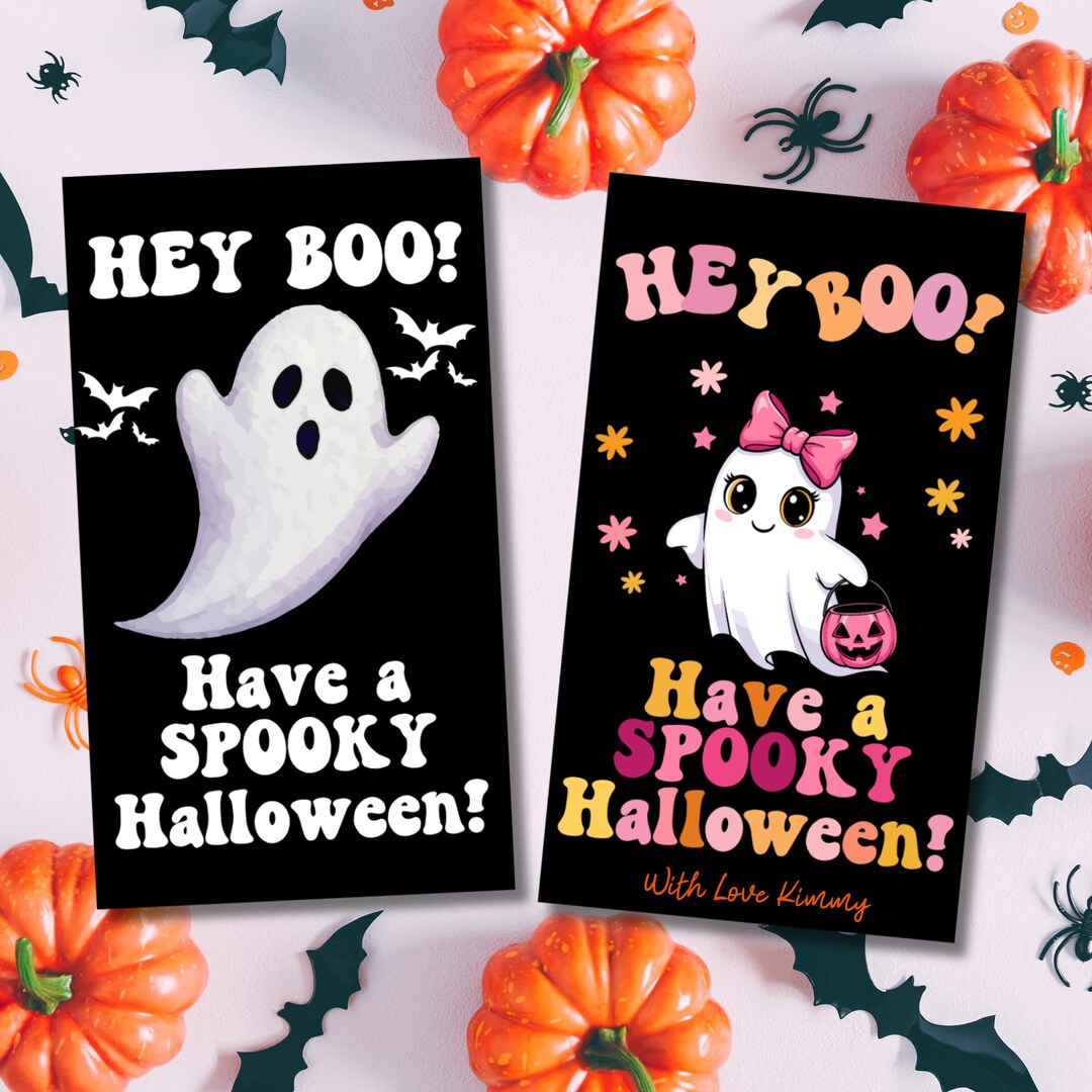 Halloween Hey Boo Gift Tag, Friend Class Staff Team Employee, Halloween ...