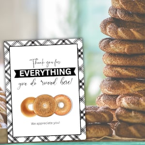 Everything Bagel Appreciation Sign,bagel Staff Employee Office Faculty ...
