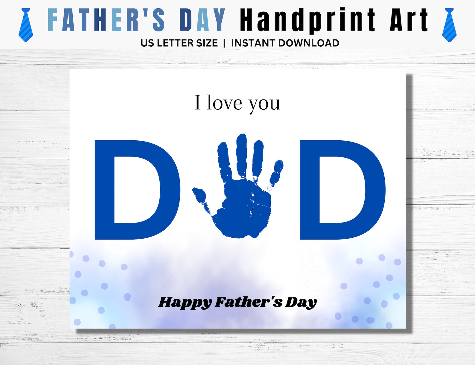 Father's Day Handprint Activity, Father's Day Printable, Happy Father's ...