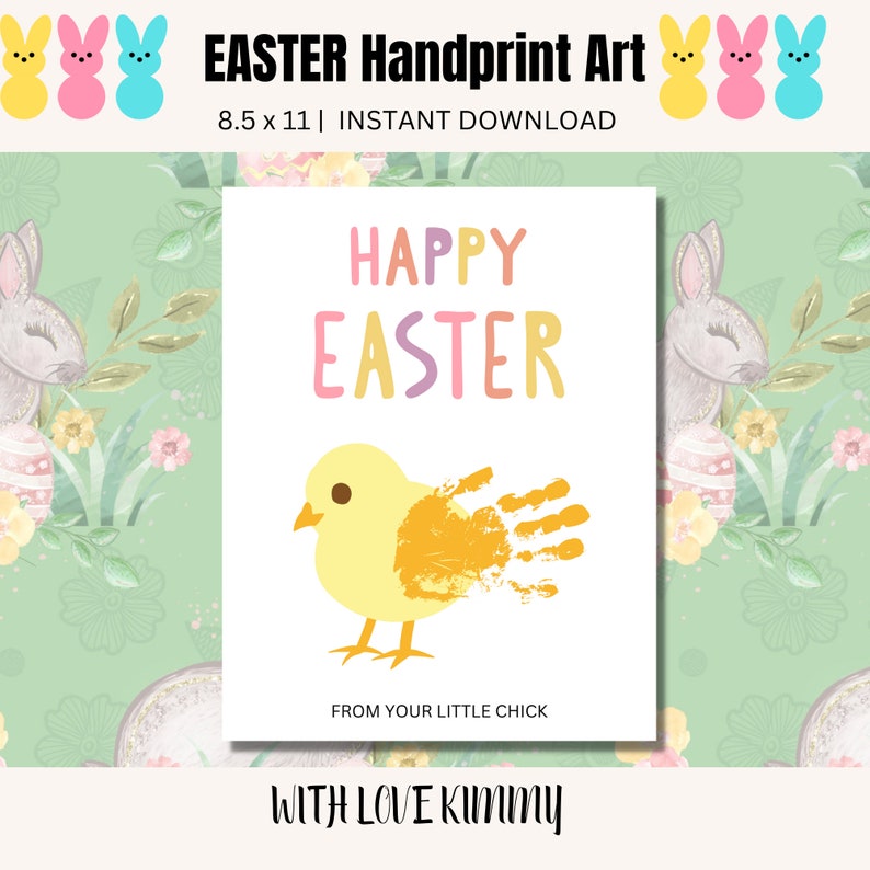Easter Handprint Footprint Craft Printable, Preschool Craft, Easter ...