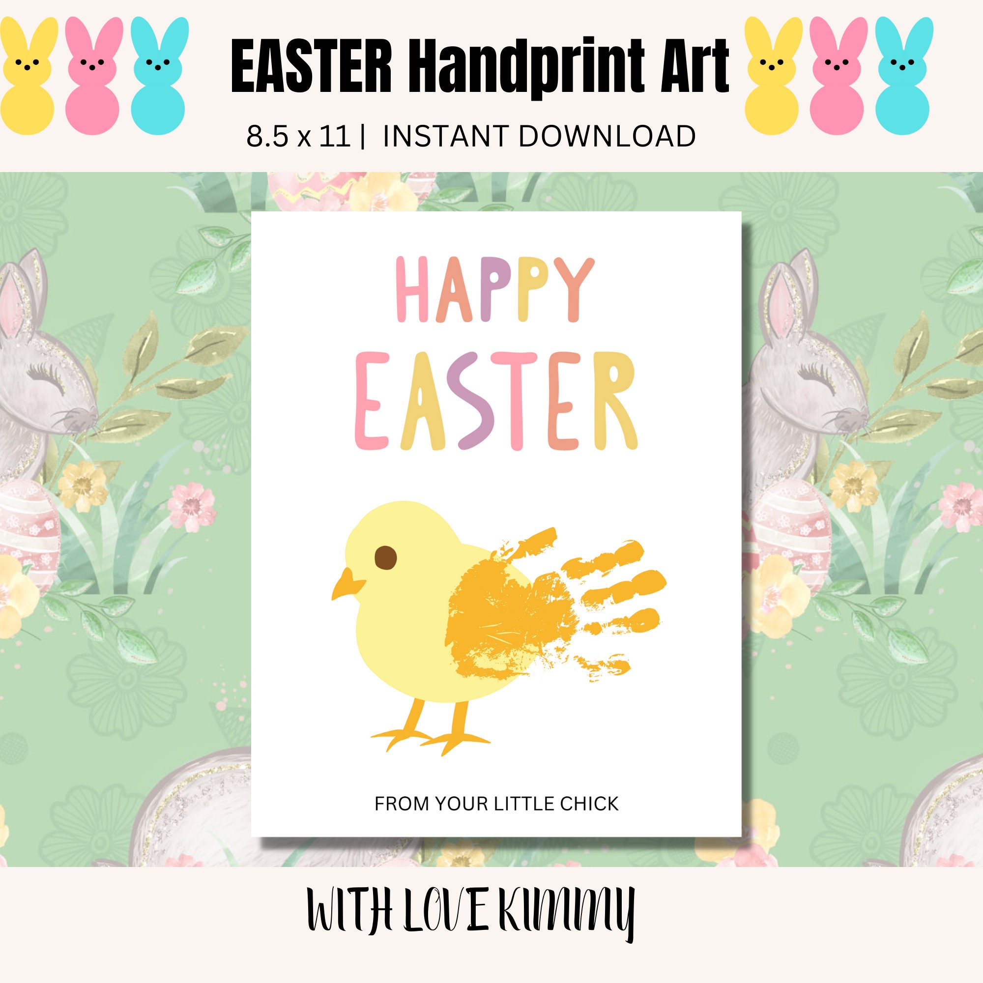 Easter Handprint Footprint Craft Printable, Preschool Craft, Easter ...