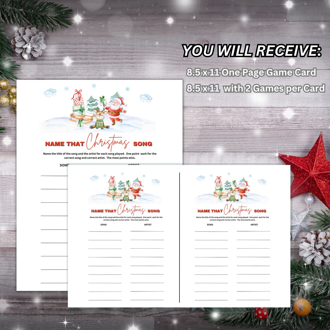 Name That Christmas Song Game, Christmas Printable, Family Christmas ...