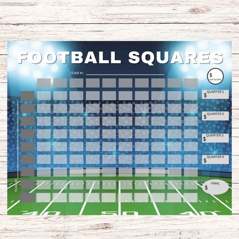 Football Squares, Football Squares, Football Board, Football Party Game ...