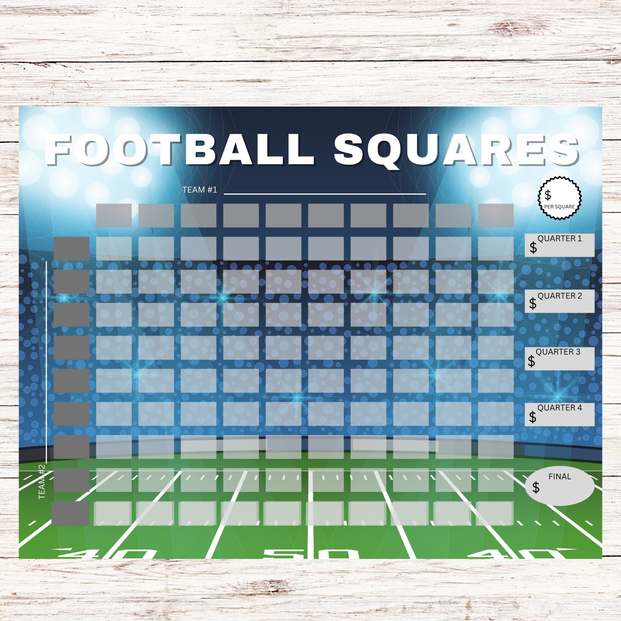 Football Squares, Football Squares, Football Board, Football Party Game ...