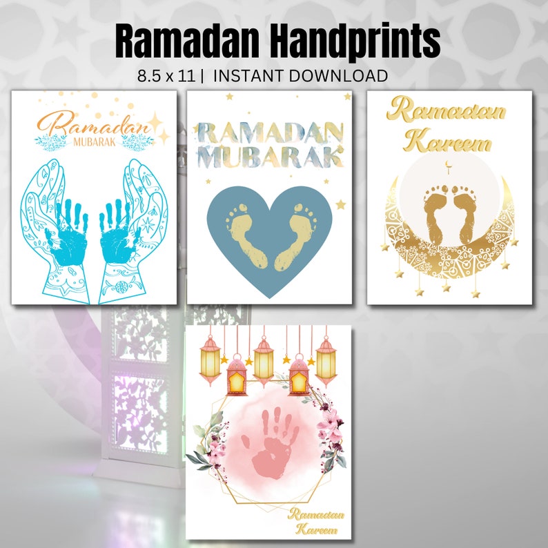 10 Ramadan Footprint Handprint Craft ART Printable, EID Preschool Art ...