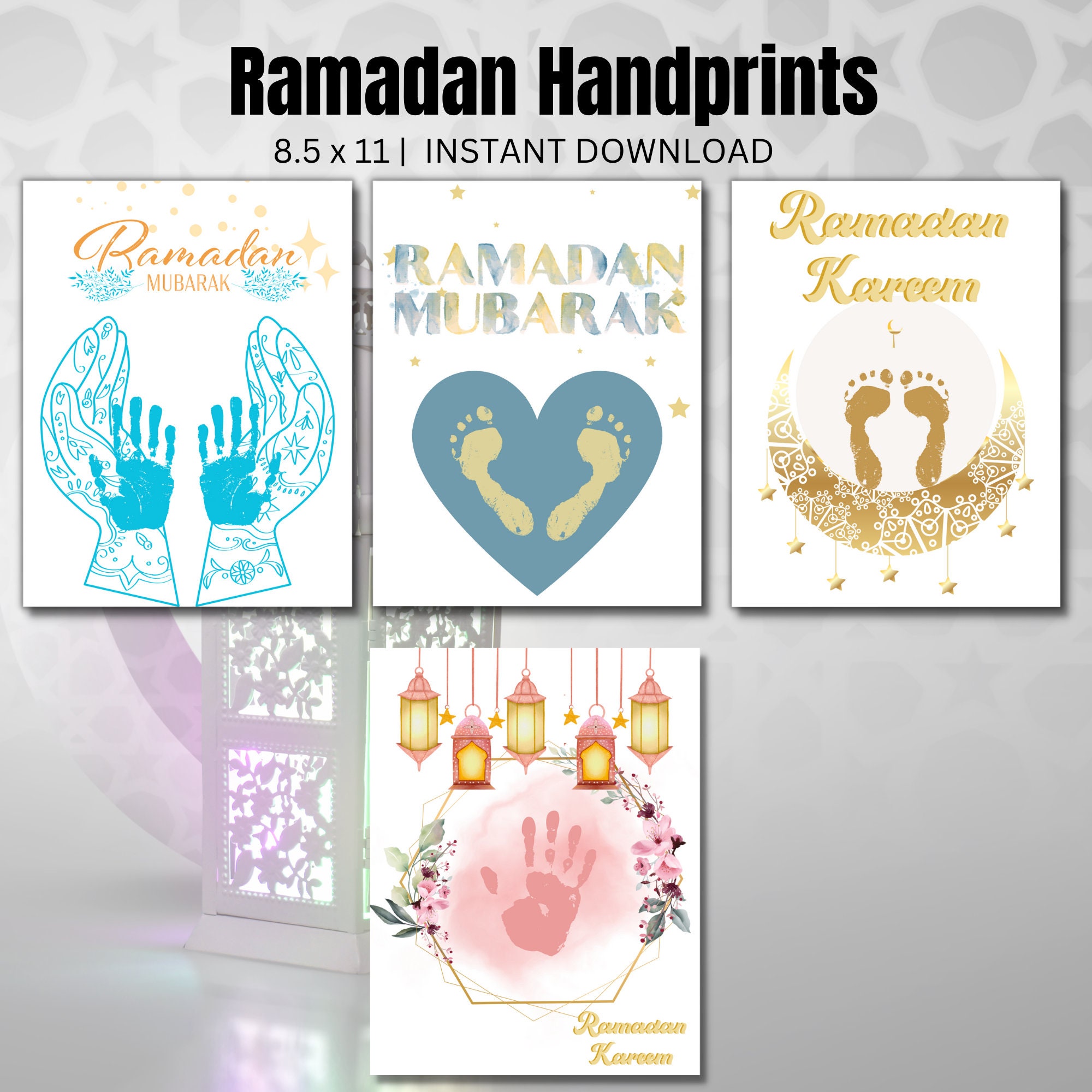 10 Ramadan Footprint Handprint Craft ART Printable, EID Preschool Art ...