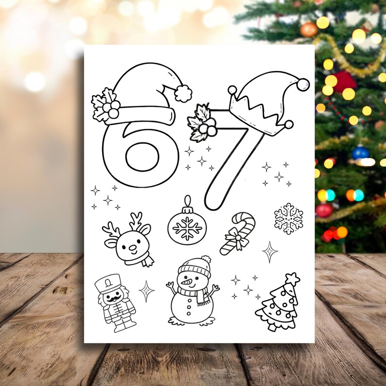 67 Christmas Coloring Page, Gen Alpha Slang, Holiday Coloring, Six ...