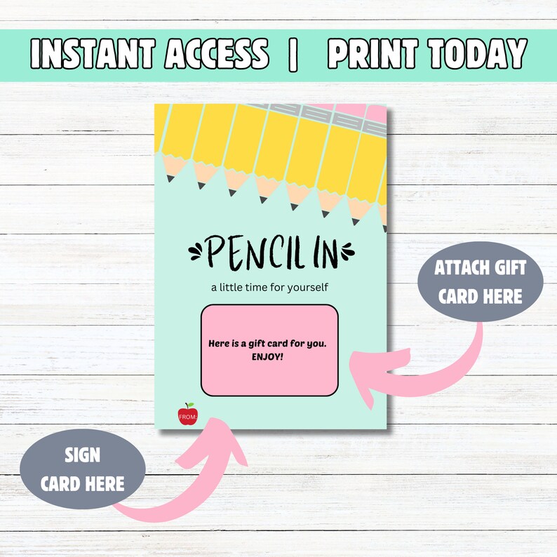 Teacher Appreciation Printable Gift Card Holder, Teacher Gift Card ...