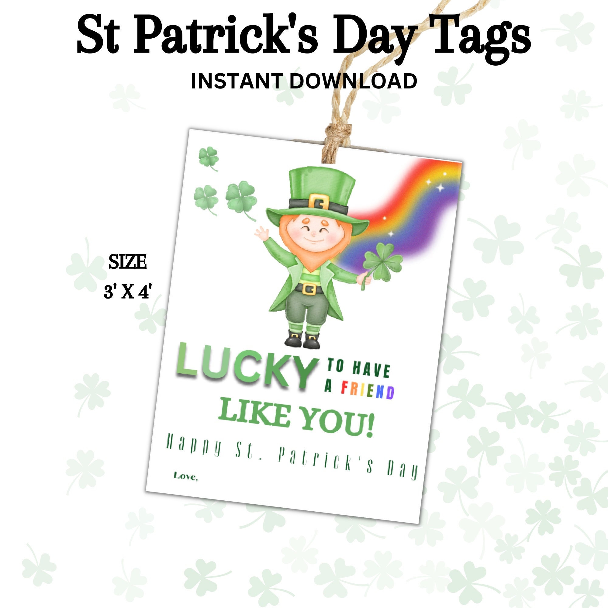 St Patrick's Day Gift Tags Printable Gift Tags Kids Gift - Etsy